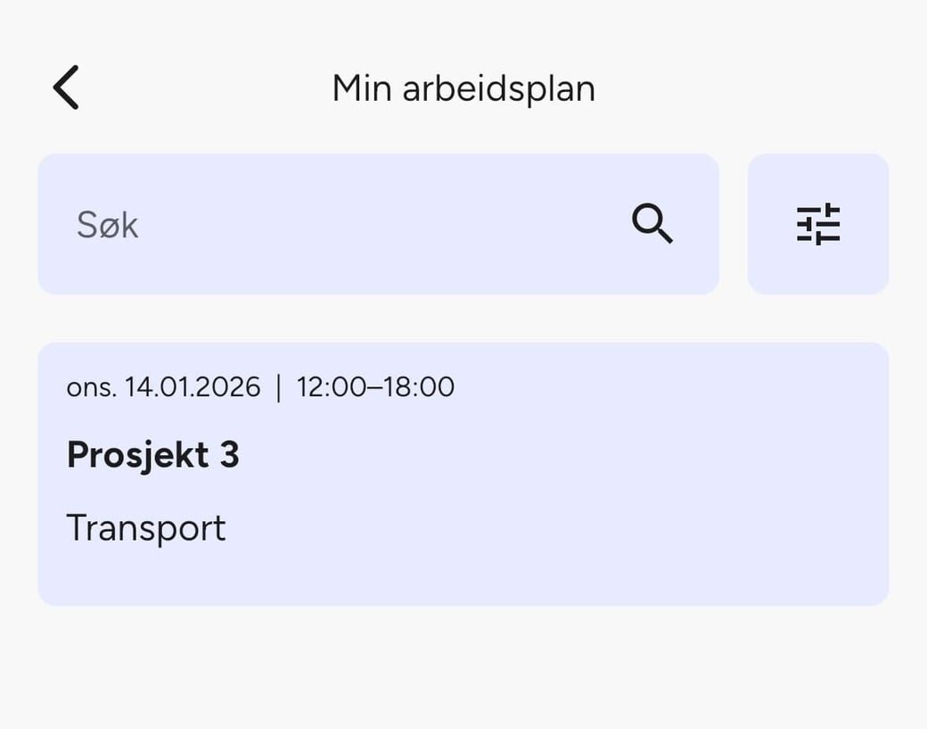 Min arbeidsplan i Ressursplanlegger
