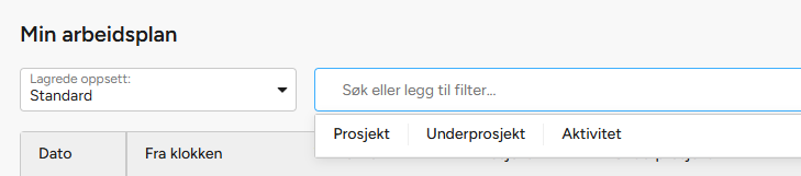 Min arbeidsplan i Ressursplanlegger