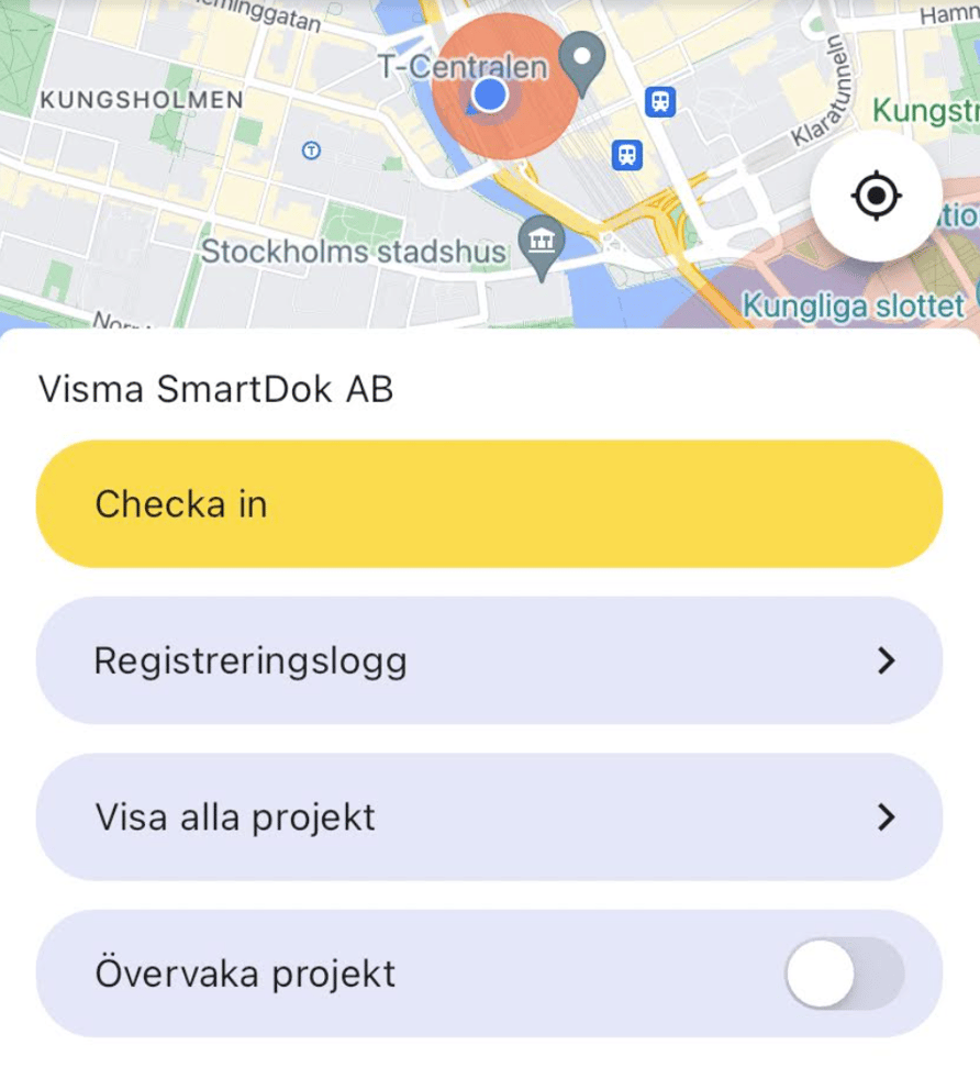 Logga in på på Personalliggare-projekt som UE
