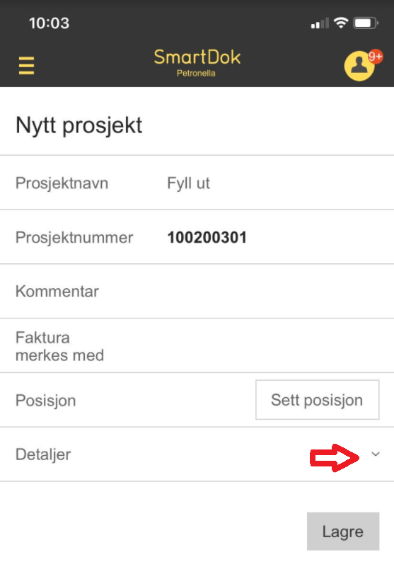 Legge til link til dokumenter per prosjekt i SmartDok Gammel-app
