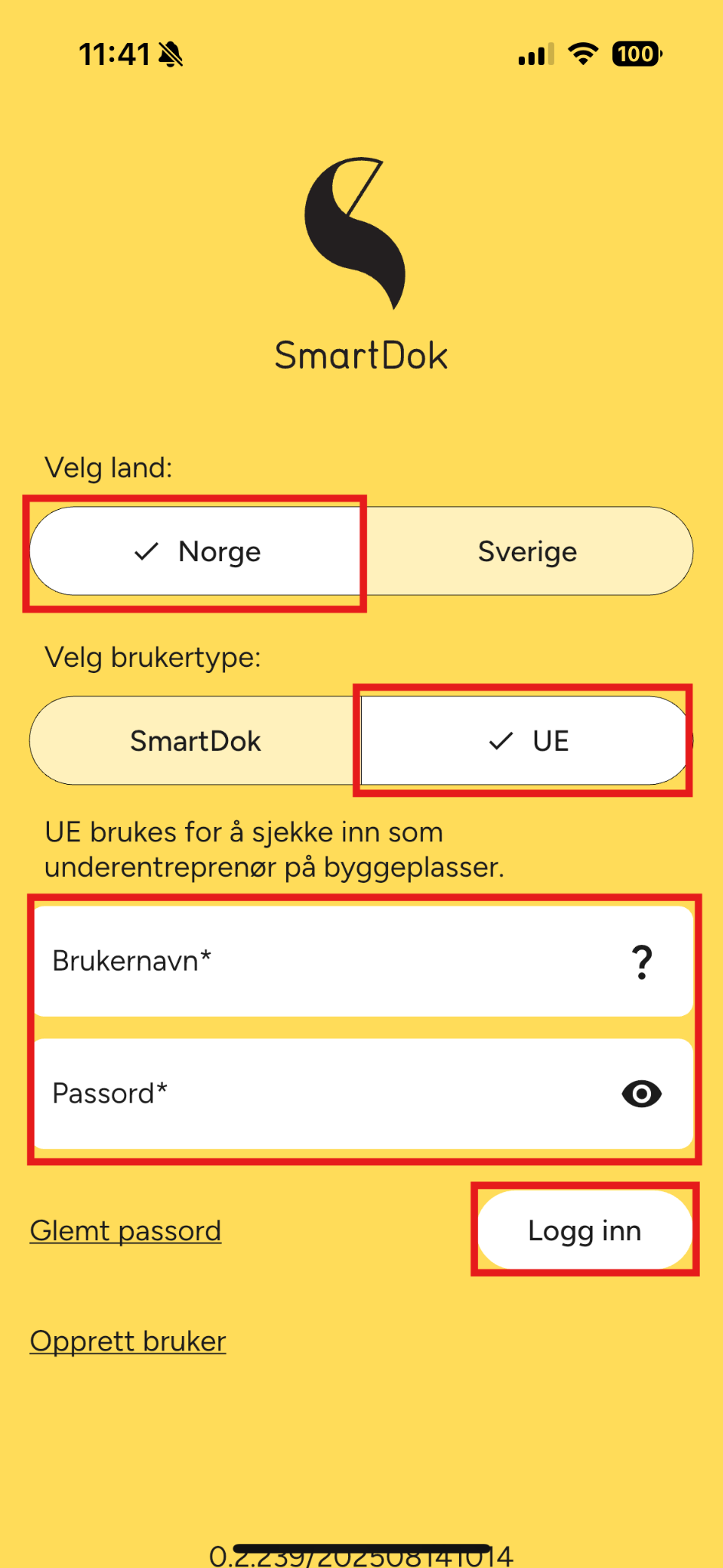 Slik logger du inn og ut av SmartDok-appen